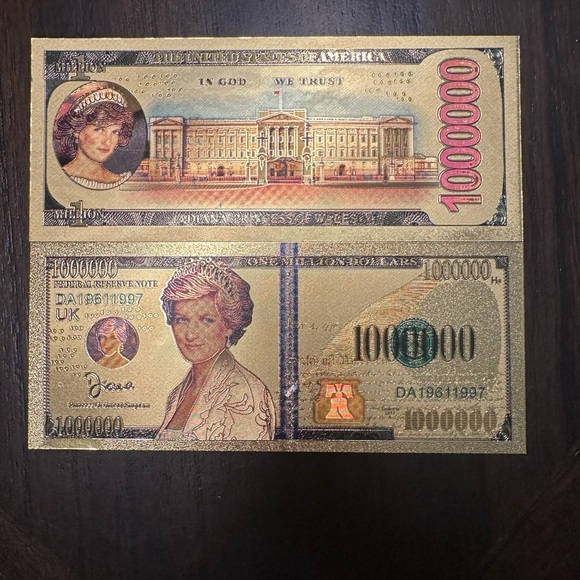Art | 2 Gold Foil Notes Of Princess Diana Commemorative Art Note | Poshmark